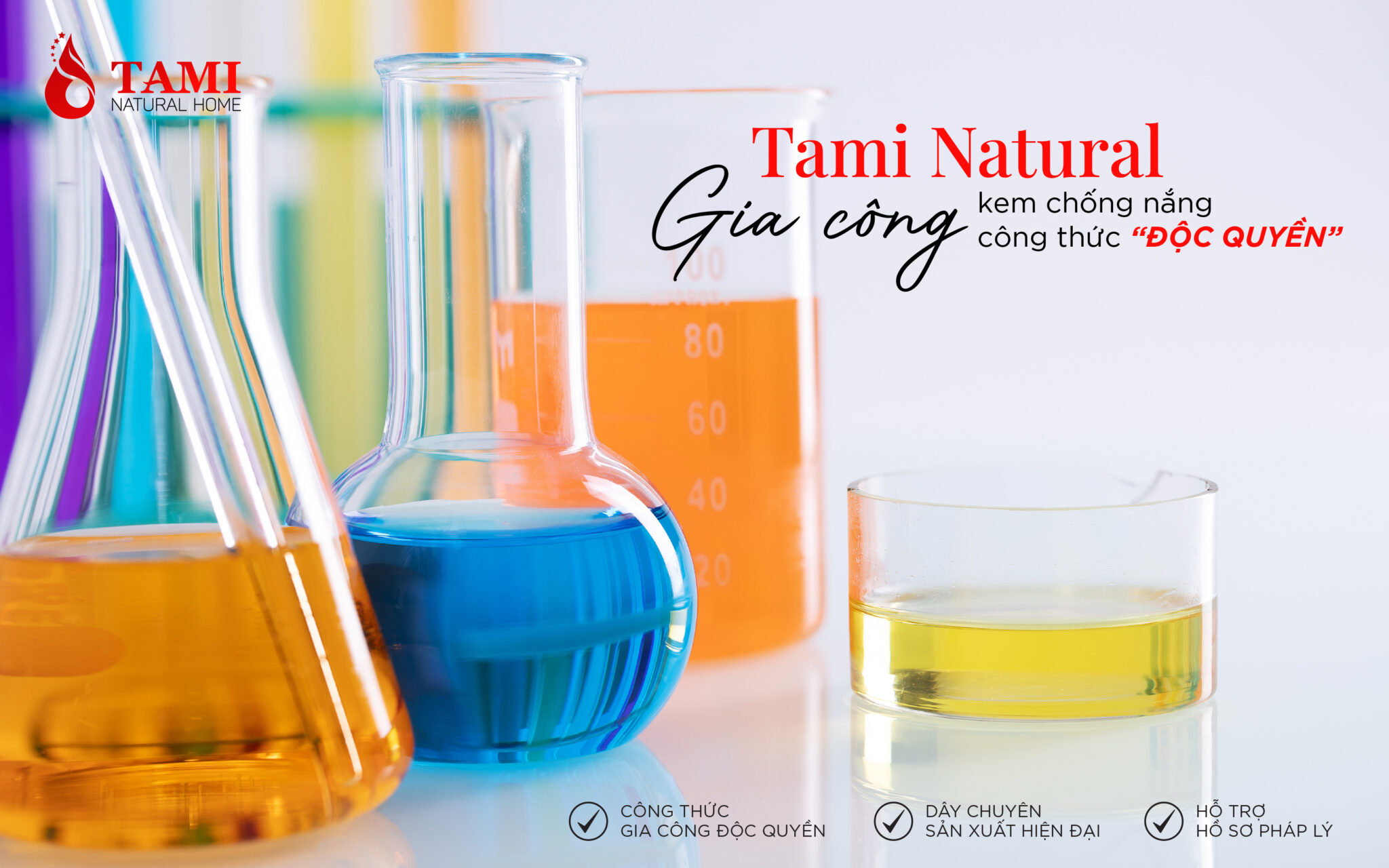 Gia công kem chống nắng cùng Tami Natural - Tami Natural